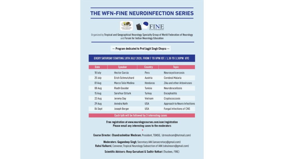 WFN Neuroinfection Webinar | Belgian Neurological Society